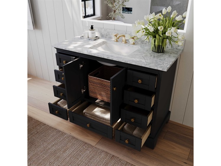 Ancerre Designs Audrey Black Onyx 48" Vanity | ANCVTSAUDREY48BO