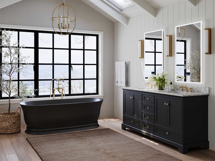 Ancerre Designs Audrey Black Onyx 72" Vanity | ANCVTSAUDREY72BO