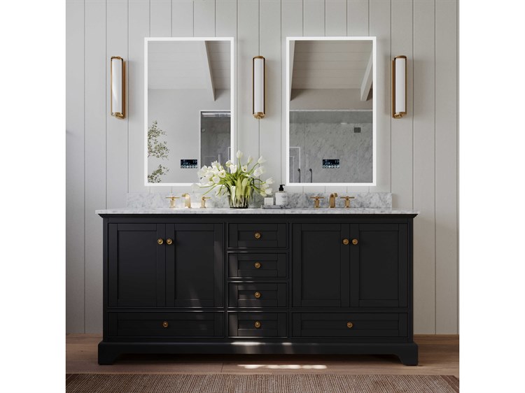 Ancerre Designs Audrey Black Onyx 72" Vanity | ANCVTSAUDREY72BO