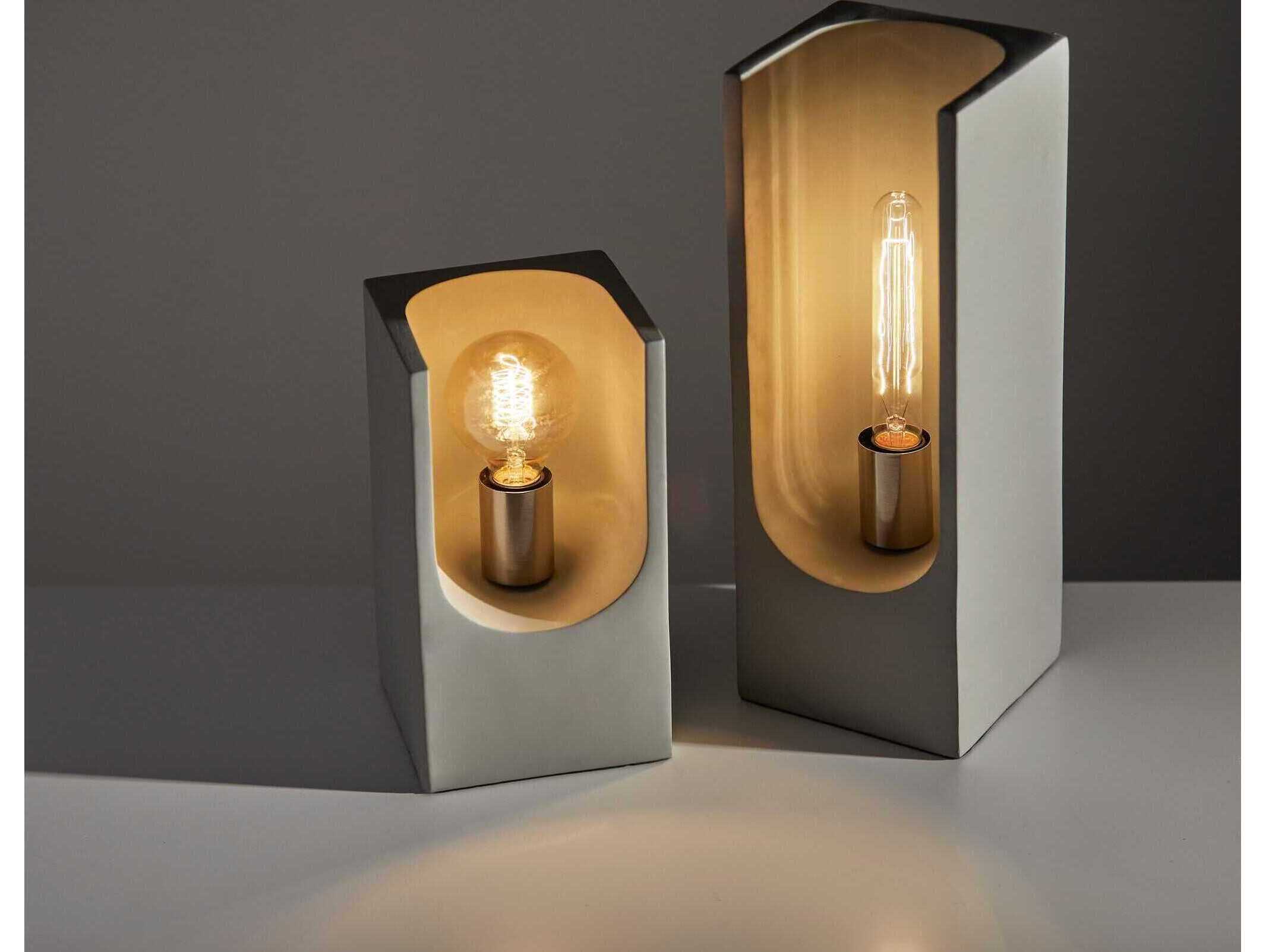 Adesso Clyde Cement Brushed Steel Gray Table Lamp | AO369403