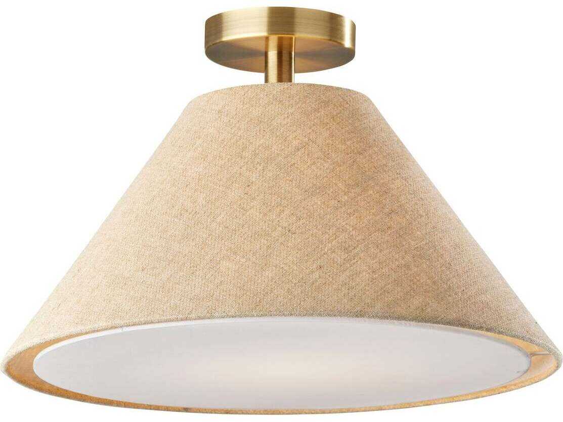 Adesso Hadley Antique Brass Drum Flush Mount | AO501012