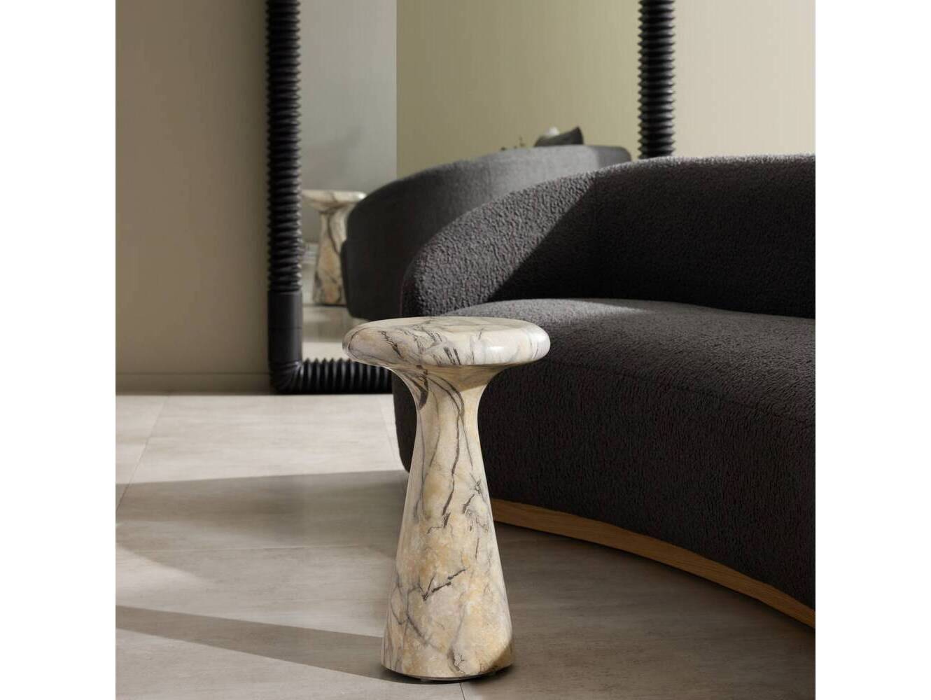 Arteriors Home Zahara Round Mojave Faux Marble End Table | ARHFAS05