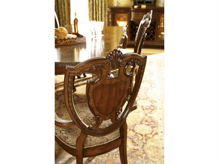 A.R.T. Furniture Old World Brown Upholstered Arm Dining Chair Set of 2 ...
