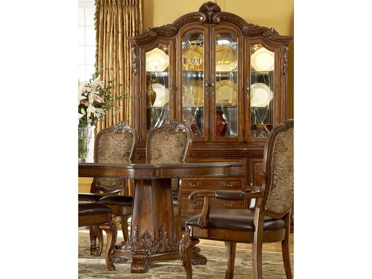A.R.T. Furniture Old World Brown Leather Arm Dining Chair Set of 2 ...