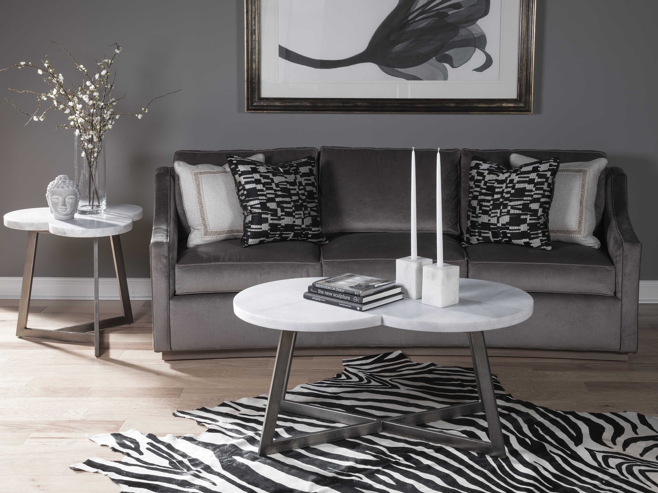 Artistica Aristo Marble Silver Leaf Coffee Table | ATS2145945