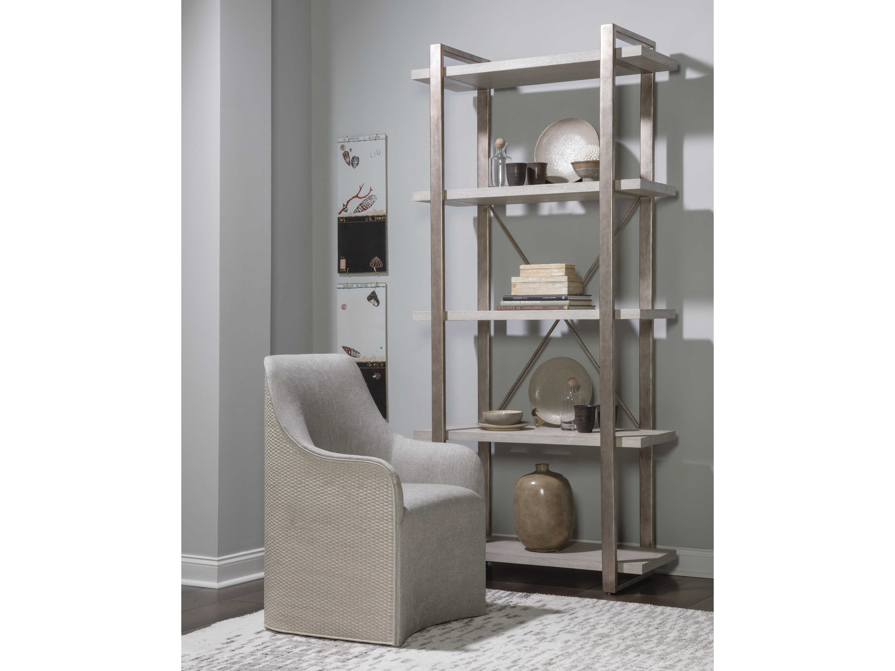 Artistica Riley Gray Upholstered Arm Dining Chair | ATS214688101