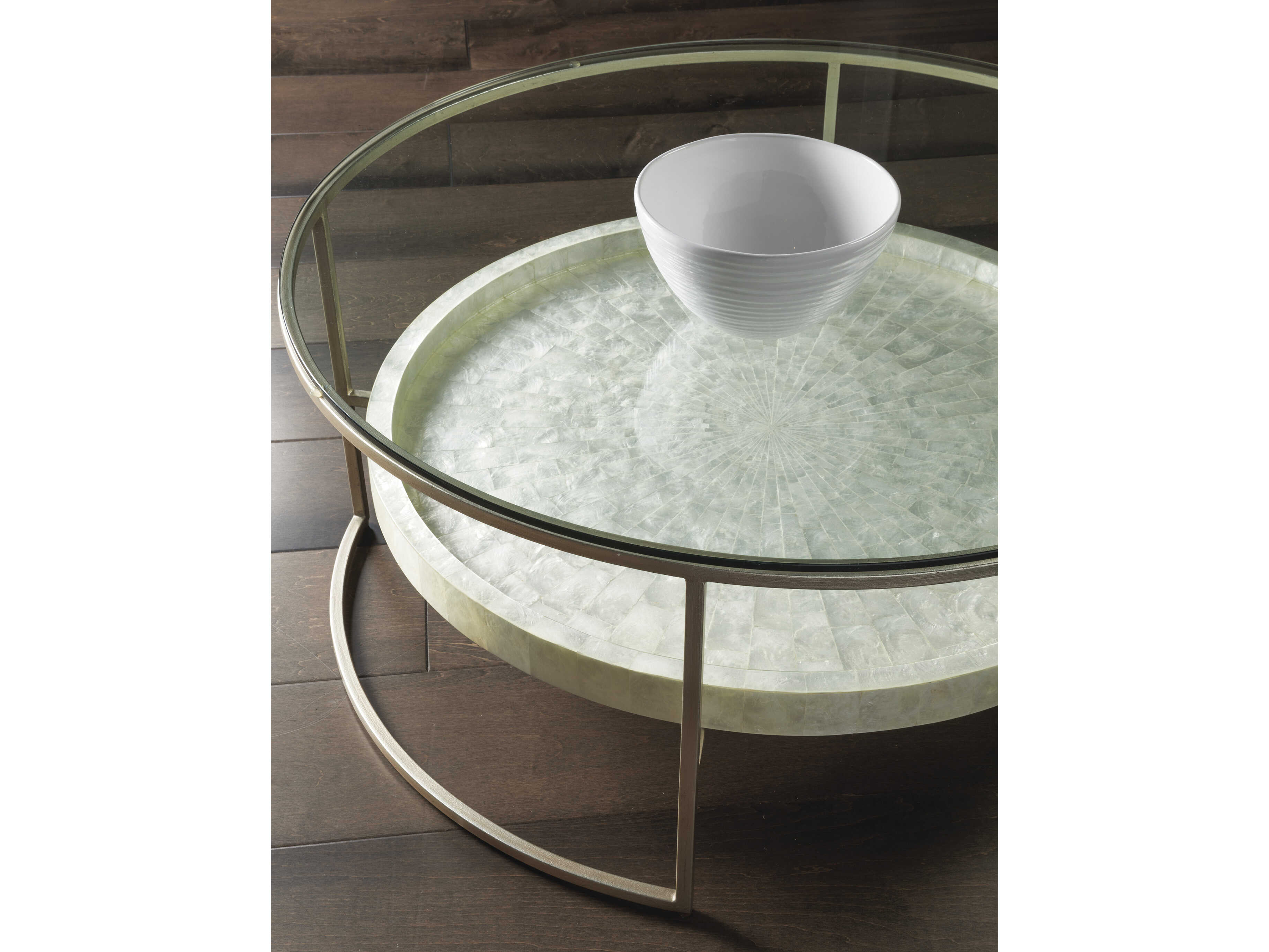 Artistica Cumulus Round Glass Champagne Coffee Table | ATS2156943C