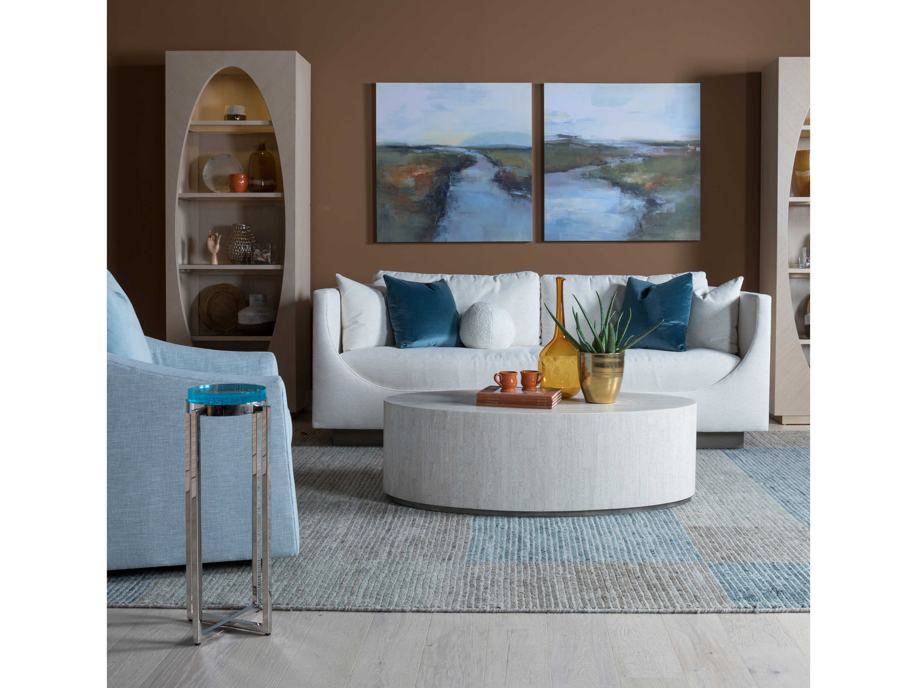 Artistica Cassio Oval Wood Creamy White Coffee Table | ATS012317949