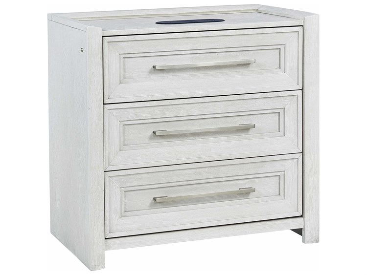 Avalon Furniture 3-Drawers White Rubberwood Nightstand | AVLB00967TS