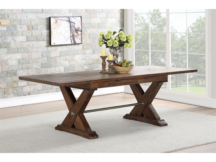 Avalon Furniture Rectangular Wood Rustic Acacia Dining Table | AVLD0526NDT
