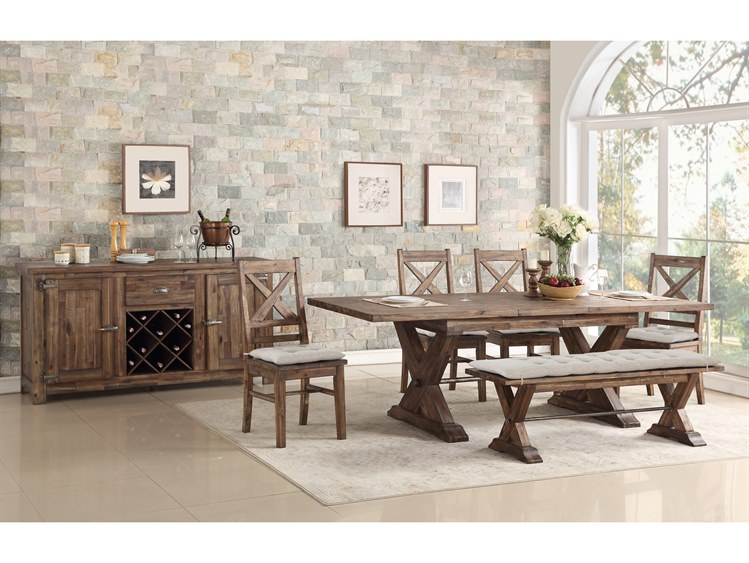 Avalon Furniture Acacia Wood Counter Dining Room Set | AVLD0526NDINSET