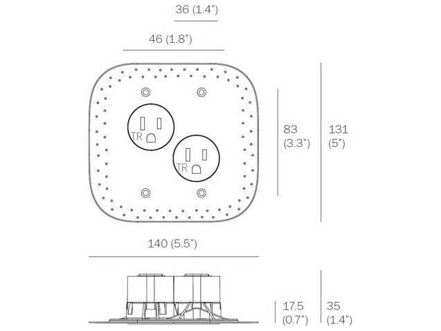 Bocci 22-Series Drywall Two-Plug 15A Tamper Resistant Outlet Assembly ...