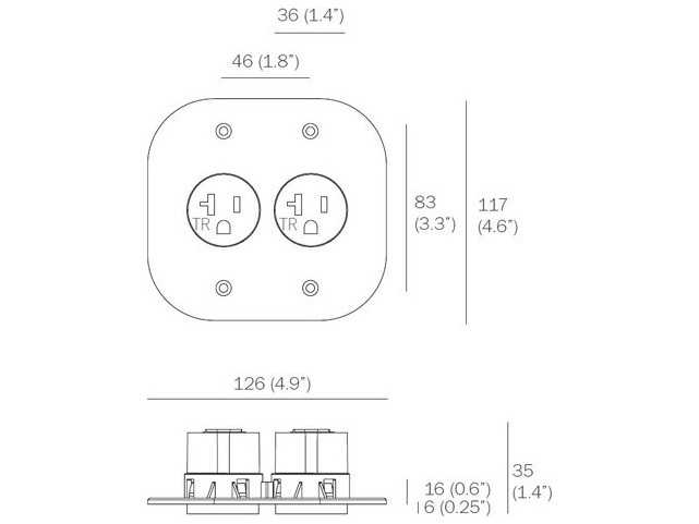 Bocci 22-Series Alternate Two-Plug 20A Tamper Resistant Outlet Assembly ...