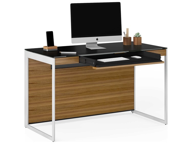 BDI Sequel Black Natural Walnut Satin Nickel Brown Hardwood Secretary ...