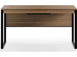 BDI Linea Office Natural Walnut Black Wood Computer Desk | BDI6222WL