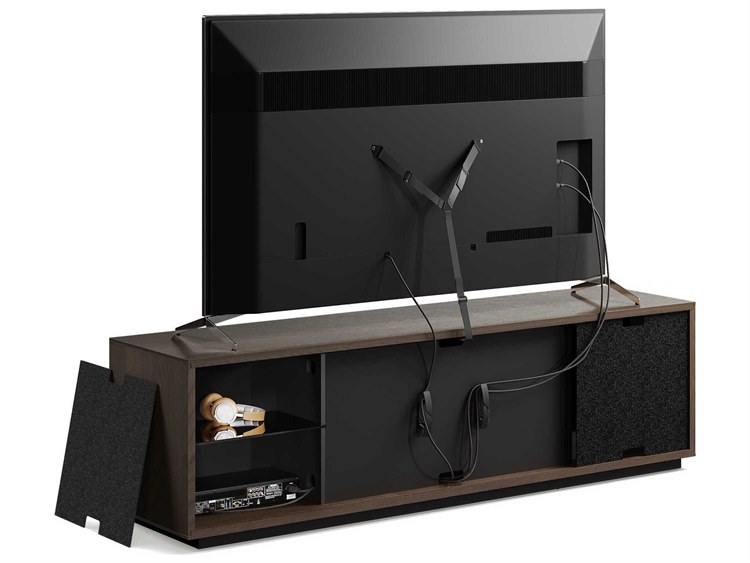 BDI Profile 81" Hardwood Toasted Oak Black Media Console | BDI8479TOK