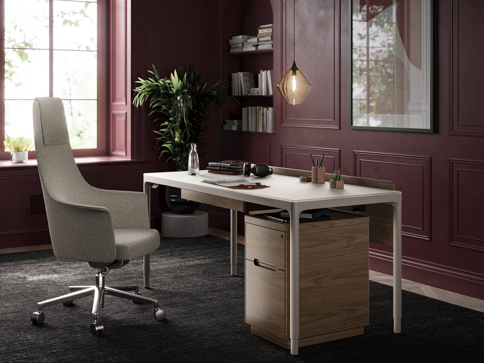 BDI Luma Natural Walnut Adjustable Back Panel | BDI6767WL