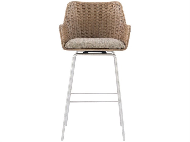 Bernhardt Logan Square Meade Swivel Fabric Upholstered Gray Mist Bar ...