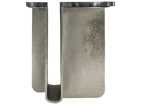 Bernhardt Linea Black Forest Marble / Shiny Nickel 22'' Wide End Table | BH305123