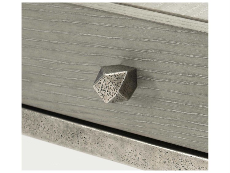 Bernhardt Linea Rectangular Wood Cerused Greige Textured Graphite Metal ...