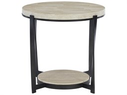 Bernhardt Berkshire Round Stone Aged Pewter Accent Table | BH405123