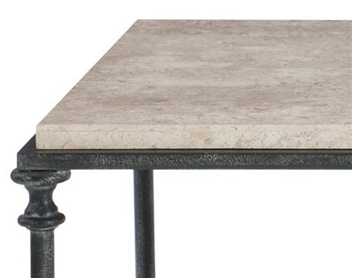 Bernhardt Galesbury Rectangular Stone Antique Silver Cocktail Table ...