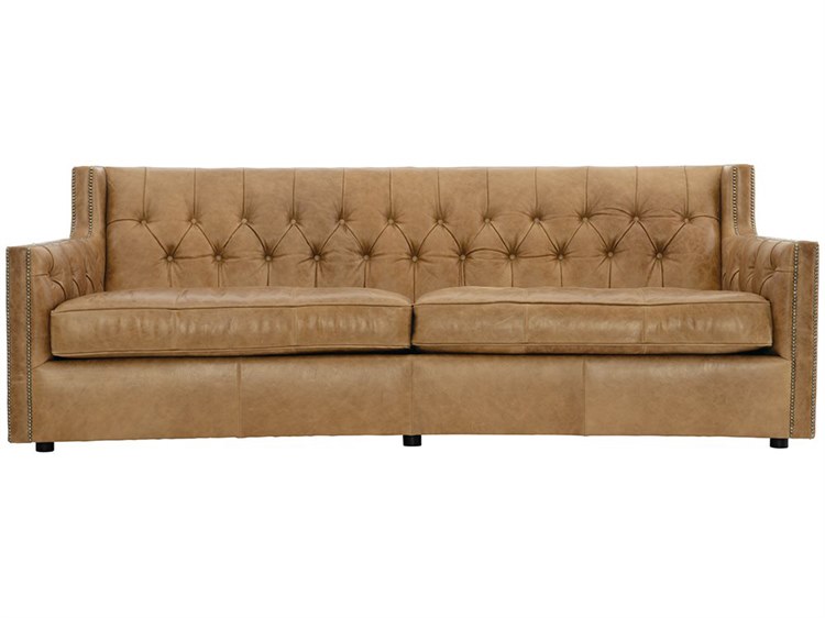 Bernhardt Candace Tufted Brown Leather Sofa | BH7277LFO