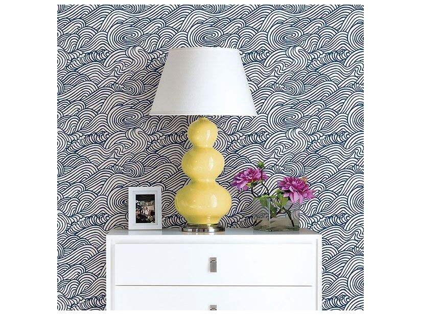 Brewster Home Fashions A-street Prints Mare Navy Wave Wallpaper ...