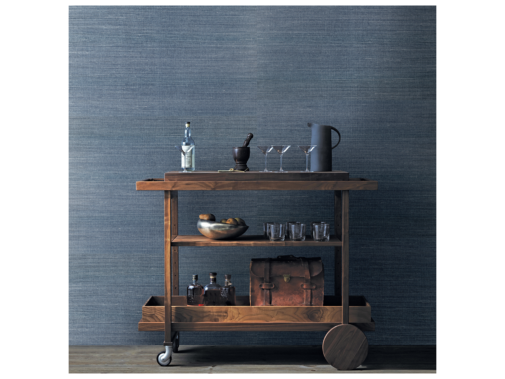 Brewster Home Fashions A-street Prints Lamphu Blue Grasscloth Wallpaper ...