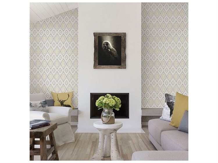 Brewster Home Fashions Chesapeake Ganado Beige Geometric Ikat Wallpaper ...