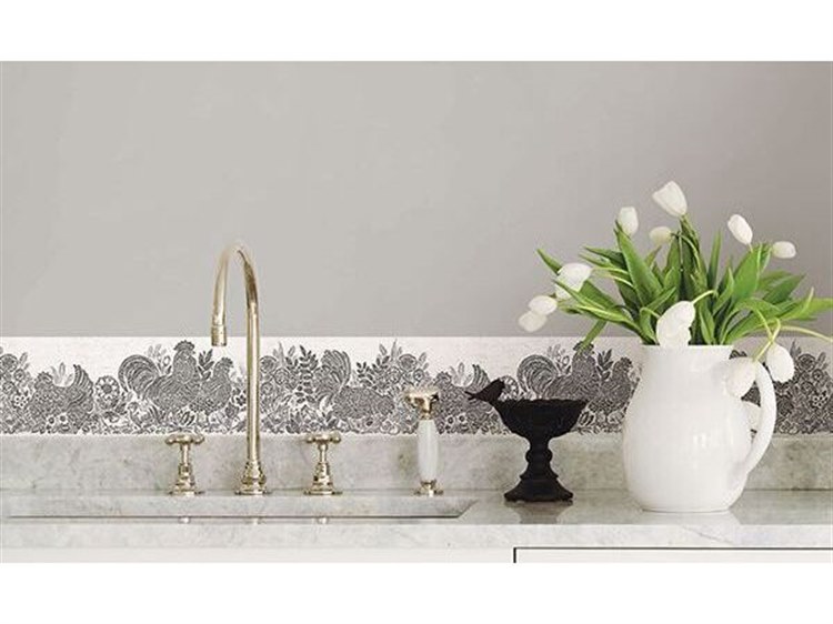 Brewster Home Fashions Chesapeake Parton Black Chicken Border ...