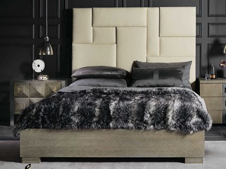 Caracole Classic Cream / Auric Silver Leaf King Size Wing Platform Bed ...