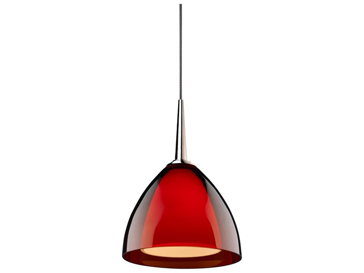 Bruck Lighting Rainbow 1-Light Red Glass Bell Mini Pendant | BK320729