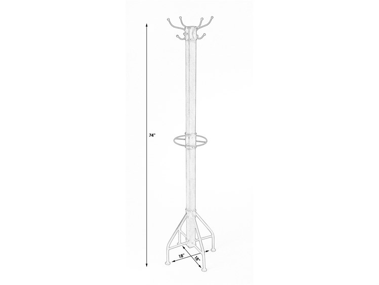 Butler Logan Square Antique White Coat Rack with Umbrella Holder ...