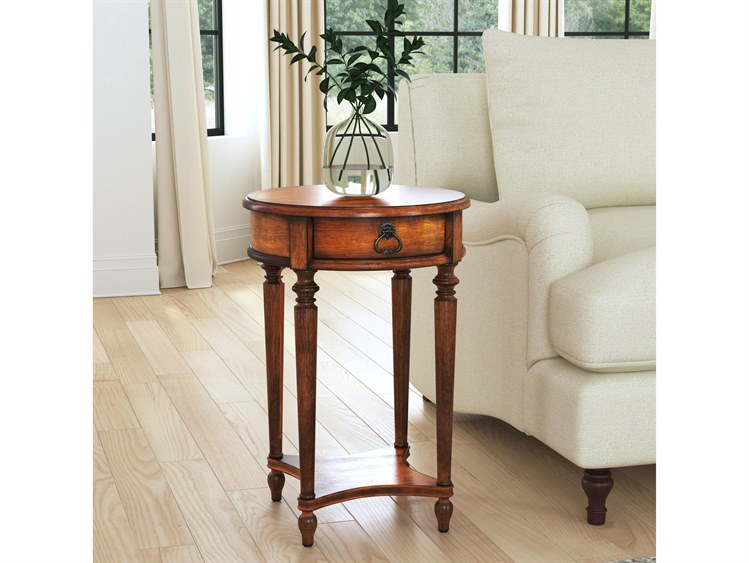 Butler Jules Round Wood Antique Cherry End Table | BT2096011