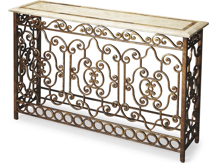 Butler Contessa Rectangular Stone Metalworks Console Table | BT3108025