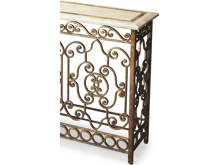 Butler Contessa Rectangular Stone Metalworks Console Table | BT3108025