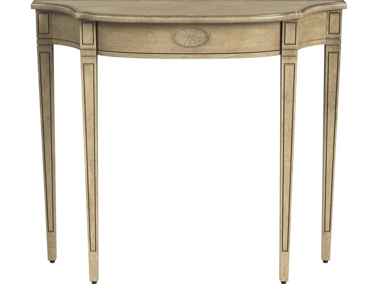 Butler Chester Demilune Wood Traditional Burl Console Table | BT4116442