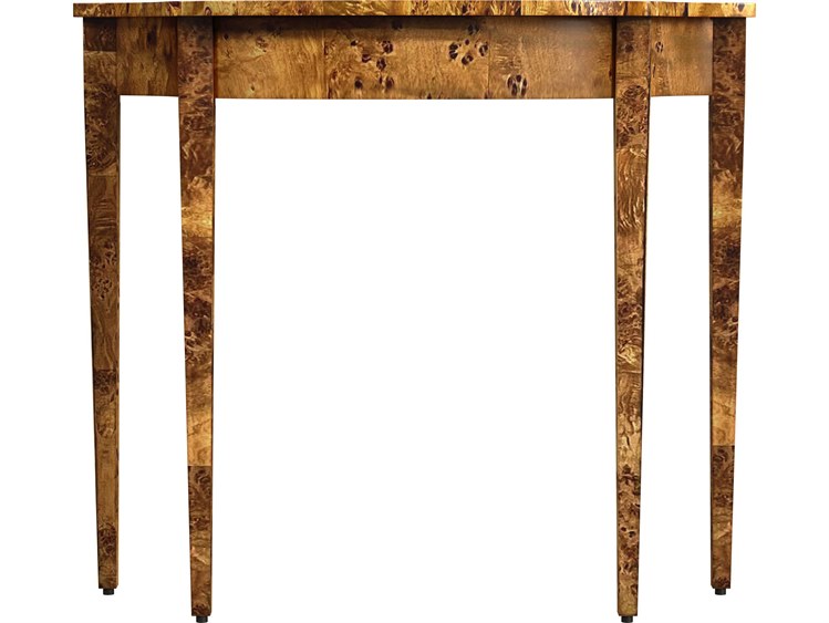 Butler Chester Demilune Wood Traditional Burl Console Table | BT4116442