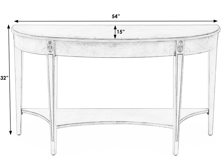 Butler Astor Demilune Wood Antique Beige Console Table | BT4146424