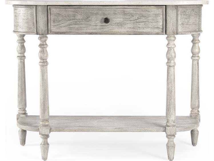 Butler Danielle Demilune Marble Rustic Gray Console Table | BT5517329