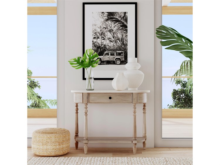 Butler Danielle Demilune Marble Sandalwood Beige Console Table | BT5517415