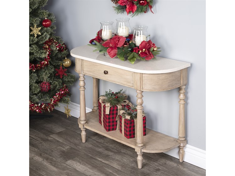 Butler Danielle Demilune Marble Sandalwood Beige Console Table | BT5517415