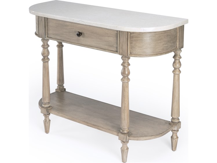 Butler Danielle Demilune Marble Rustic Gray Console Table | BT5517329