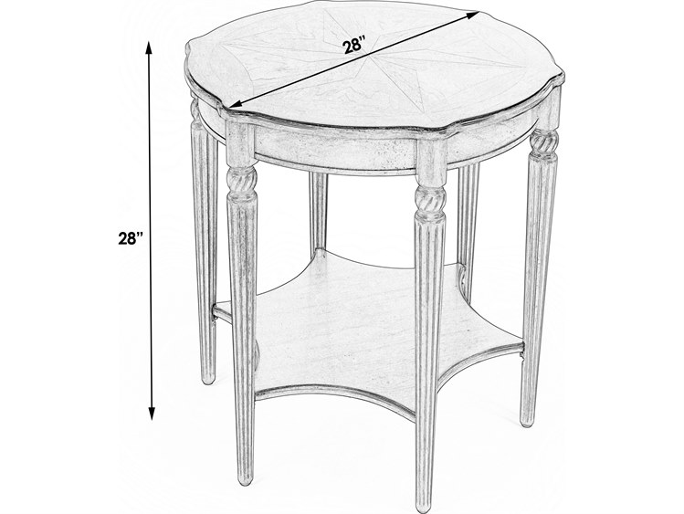 Butler Bainbridge Round Wood Antique Beige End Table | BT557424