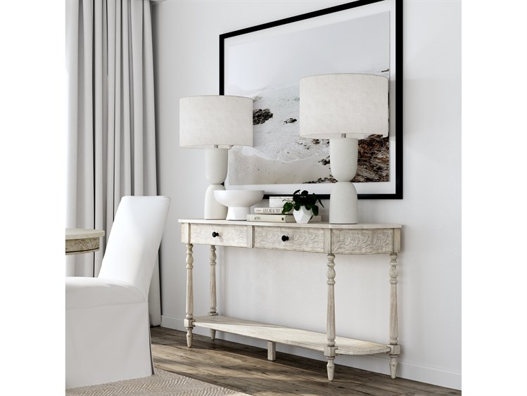 Butler Danielle Demilune Marble Rustic Gray Console Table | BT5691329
