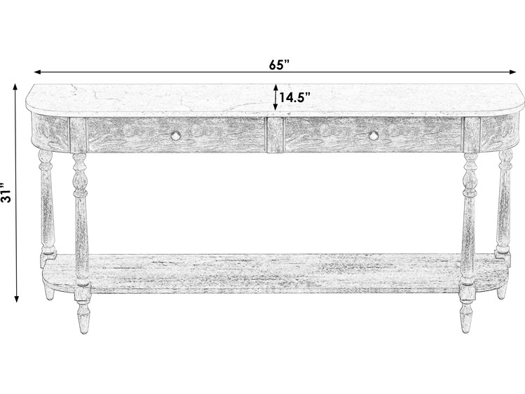 Butler Danielle Demilune Marble Rustic Gray Console Table | BT5691329