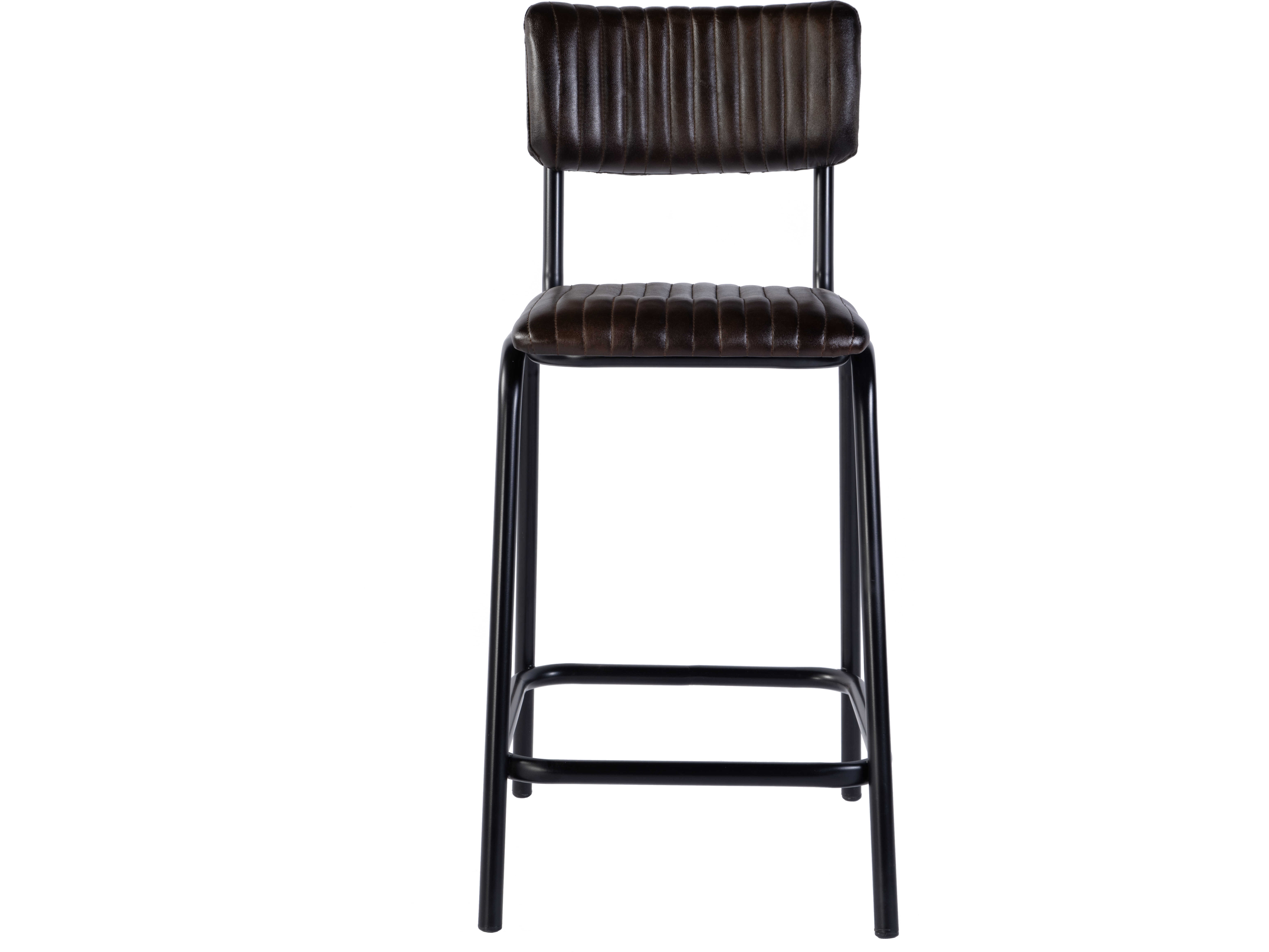 Butler Waylon Black Brown Leather Bar Stool | BT5879344