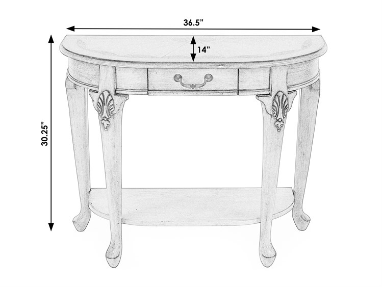 Butler Kimball Demilune Wood Antique Beige Console Table | BT653424