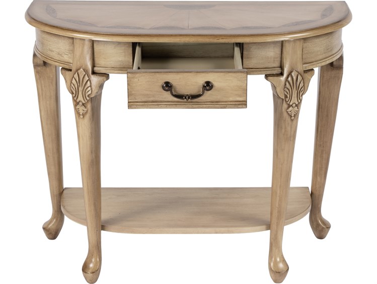 Butler Kimball Demilune Wood Antique Beige Console Table | BT653424
